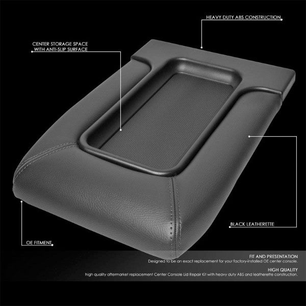 Black Center Console Tray Lid Arm Rest Latch Kit 01-07 Silverado ...