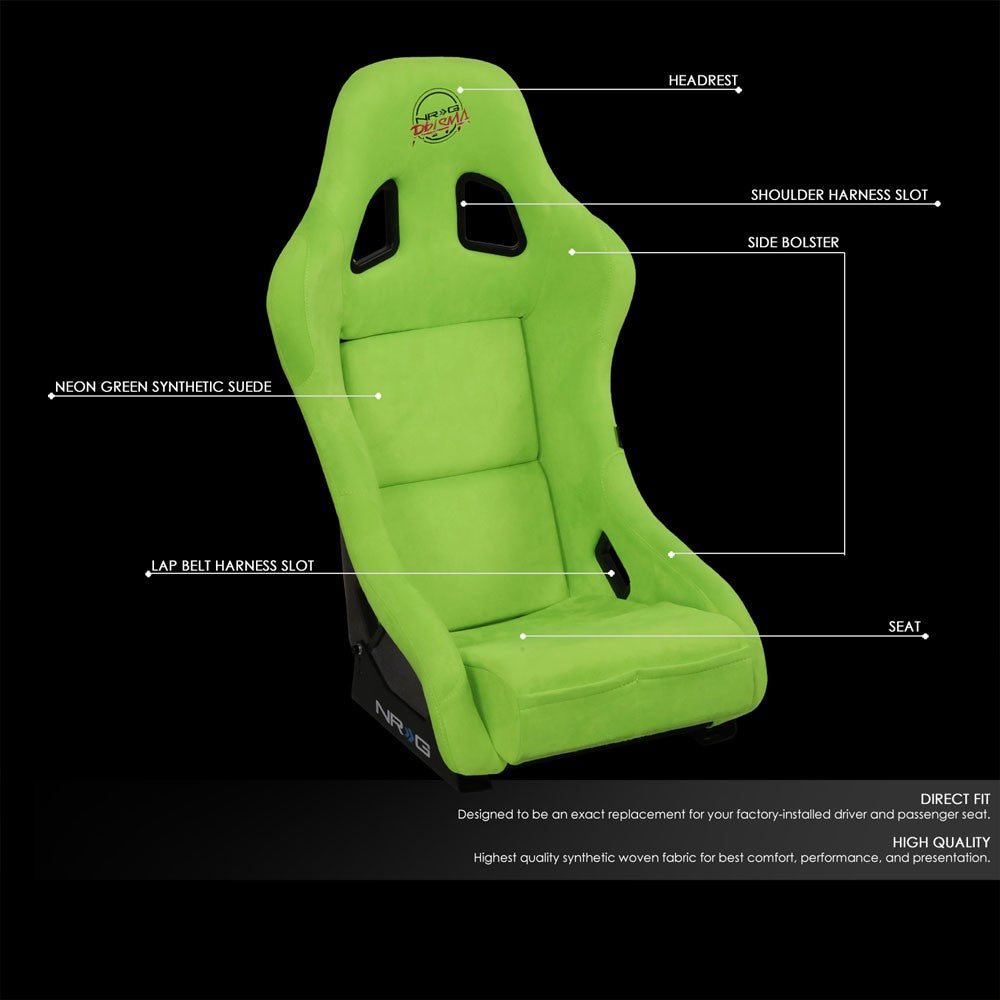 NRG FRP-303NG-PRISMA Bucket NRG Prisma Logo Racing Seat Neon Green ...