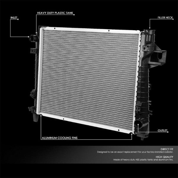 1-Row Black/Metallic Aluminum Radiator Kit 02-08 Dodge Ram 1500 ...