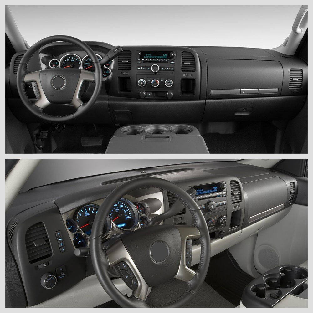Dash Cap Bezel Overlay Black Front & Rear Dashboard Cover 07-13 Sierra ...